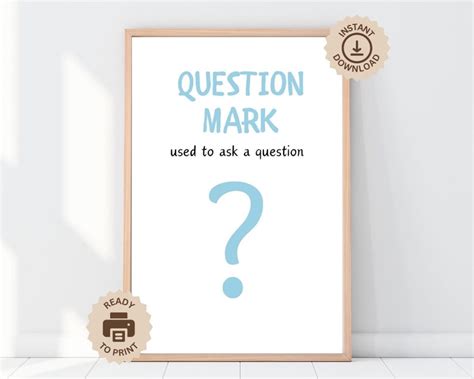 Question Mark Punctuation Poster English Classroom Decor Educational