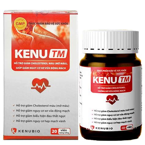Kenu TM hỗ trợ giảm cholesterol giảm nguy cơ xơ vữa động mạch giảm nguy cơ hẹp mạch vành hộp