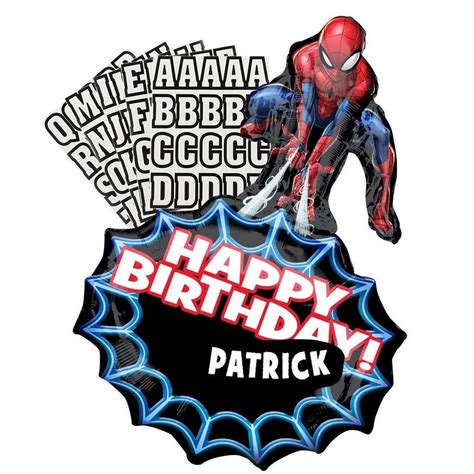 Personalized Spider Man Birthday Balloon Kit 23in X 34in Party City