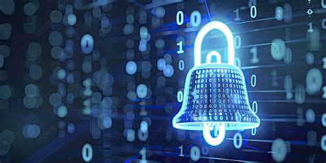 A Digital Bell With Binary Code Streaming Out On Dark Blue Background