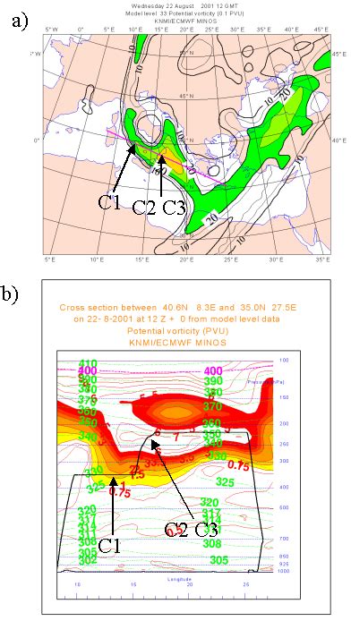 A Potential Vorticity In Units Of 01 Pvu 1 Pvu Is 10 −6 K M 2 S −1