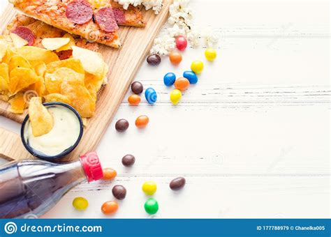 La Restauration Rapide Et Concept Malsain De Consommation Image Stock