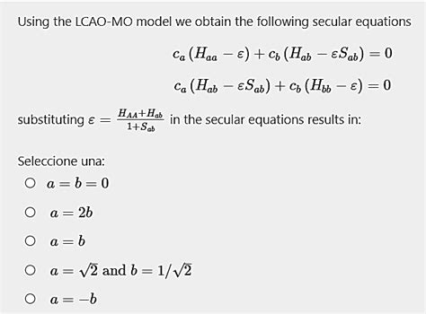 Solved Using The Lcao Mo Model We Obtain The Following
