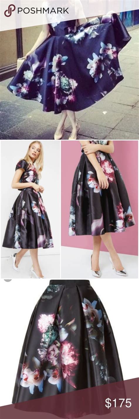 Nwt Ted Baker Langley Ethereal Skirt Full Midi Skirt Clothes Design