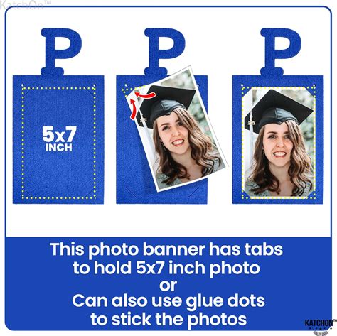 Katchon Blue Graduation Photo Banner 2024 Large 10 Feet Felt Proud