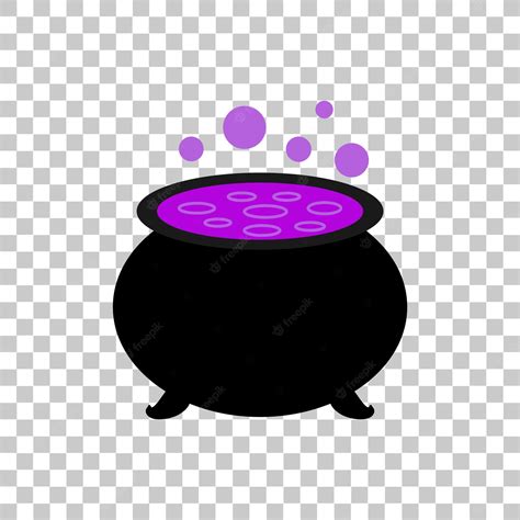 Premium Vector | Witch cauldron isolated on transparent background Magical boiler with bubbling ...