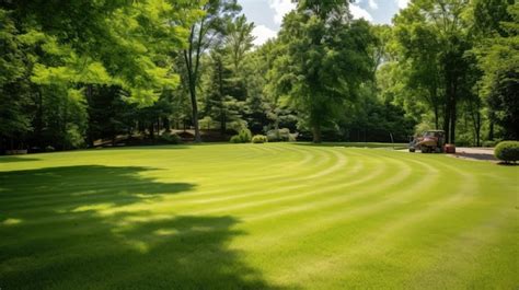 Premium Ai Image Freshly Mowed Lawn