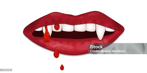 흰색 배경에 고립 된 뱀파이어 입 붉은 입술 여자 혈액 방울 벡터 0명에 대한 스톡 벡터 아트 및 기타 이미지 0명 고딕