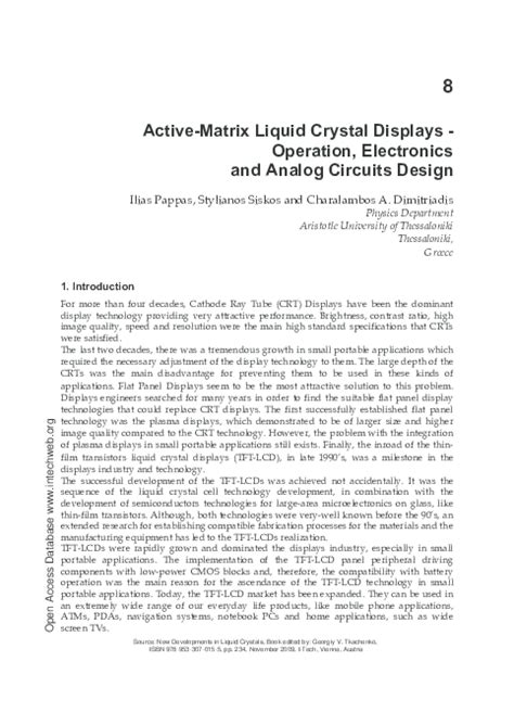 Pdf Active Matrix Liquid Crystal Displays Operation Electronics