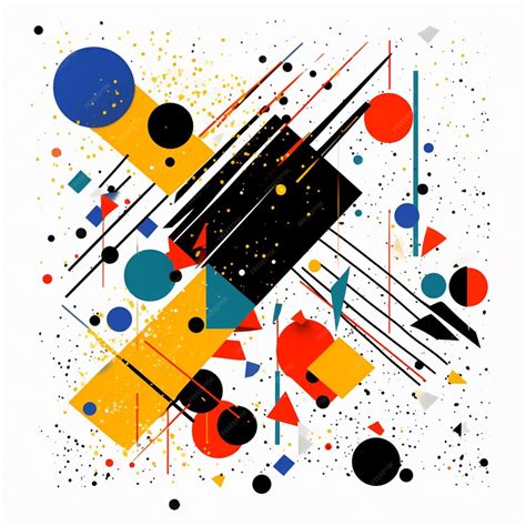 Premium Photo Abstract Art With Geometric Shapes And Lines On A White