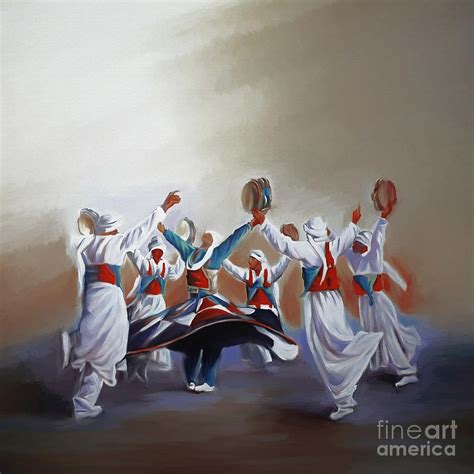 Arabian Folk Dancing In Group Painting By Gull G Fine Art America