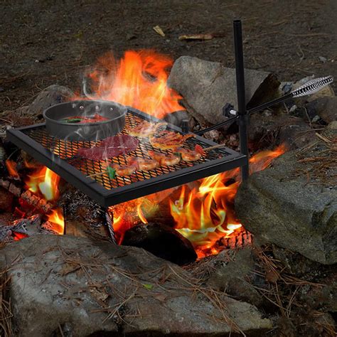 Redcamp Swivel Campfire Grill Heavy Duty Steel Grate Over Fire Camp