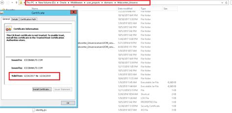 Identity Certificate Has Expired Weblogic Webcenter Domain With