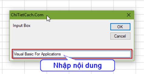 hướng dẫn sử dụng input box trong vba excel chuẩn nhất