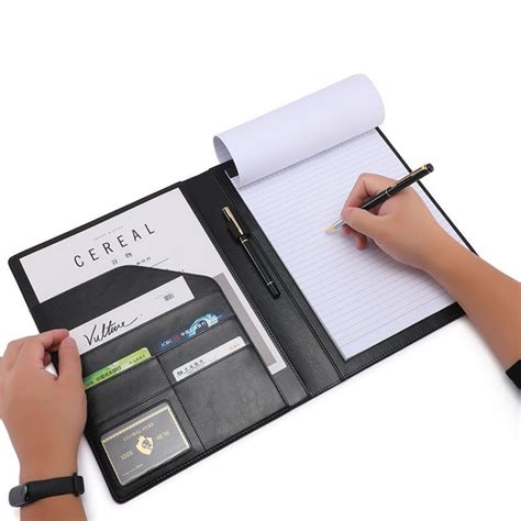 Presentation Folder Pu Leather File Organizer Meeting Document Holder