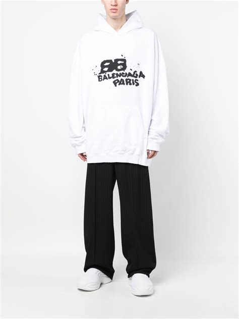Balenciaga 로고 프린트 후디 Farfetch