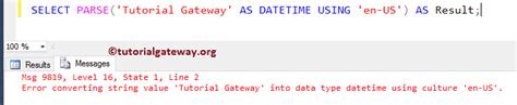 SQL PARSE Function