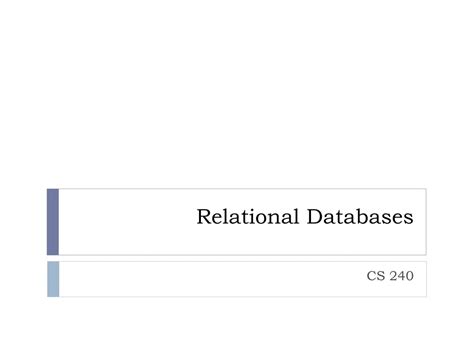 Ppt Relational Databases Powerpoint Presentation Free Download Id