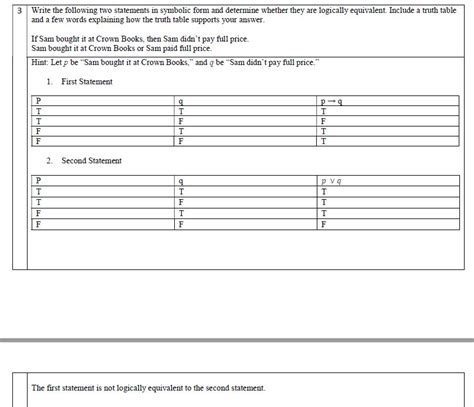 Solved Write The Following Two Statements In Symbolic Form