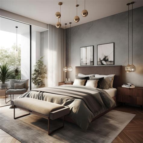 Premium Ai Image Bedroom Interior Architecture Features A Minimalist Style