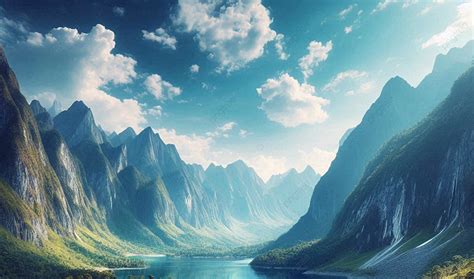 조용한 자연 산 산 하늘 자연 배경 일러스트 및 사진 무료 다운로드 Pngtree