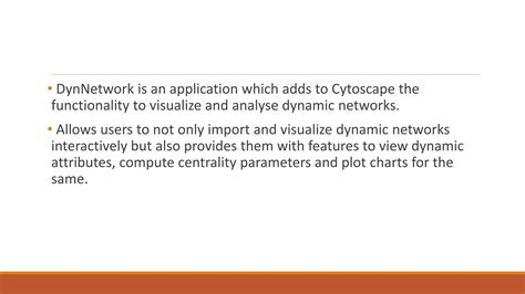 Visualization And Analysis Of Dynamic Networks PPT