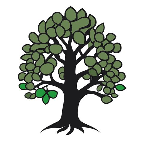 Premium Vector Flat Vector Art Of An Isolated Digital Oak Tree 2d