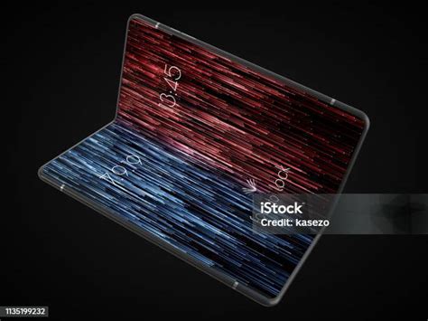 접이식 스마트 폰 현대적인 디자인입니다 전화 및 타블렛 하이브리드 브랜디 없는 패 블 릿 디자인의 3d 그림 3차원 형태에 대한 스톡 사진 및 기타 이미지 Istock