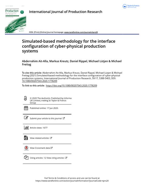 Simulated Based Methodology For The Interface Configuration Of Cyber Physical Production Systems