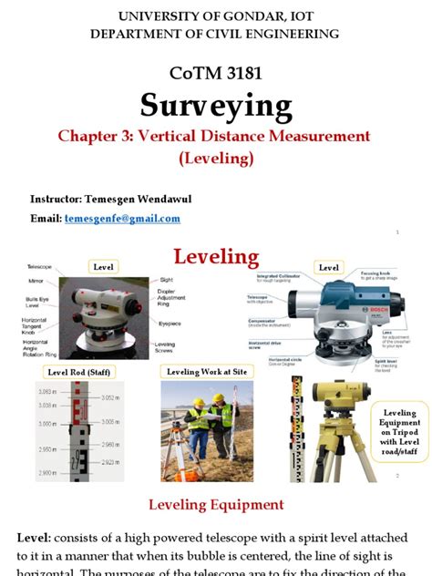 Chapter 3 Leveling Vertical Distance Measurment Pdf