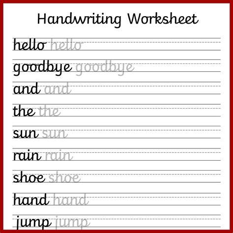 Customizable Handwriting Sheets