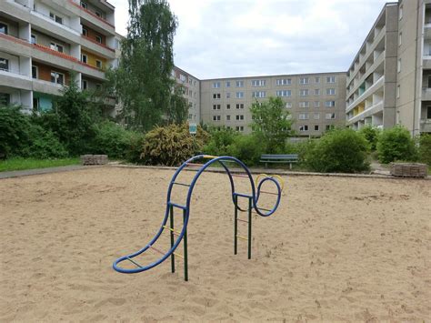 Playground in abandoned apartament block Eisenhüttenstadt Flickr