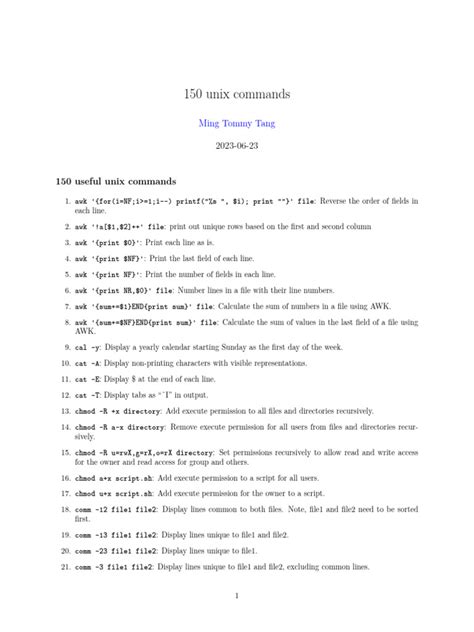 Unix Command Guide For Developers Pdf Computer File Data Management