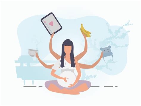 Premium Vector Yoga For Pregnant Women Happy Pregnancy Postcard Or