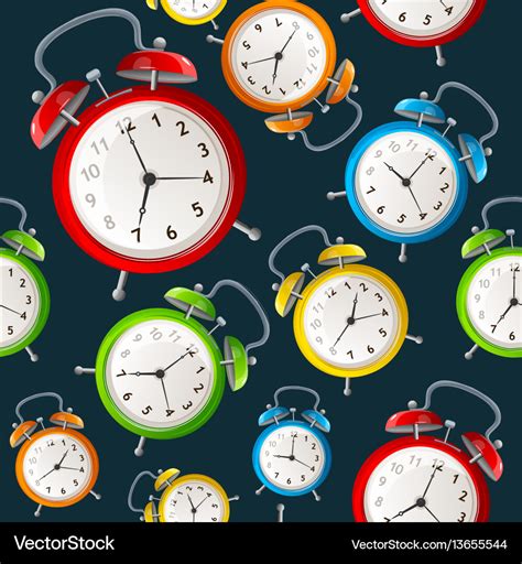 Alarm Clock Pattern Background Royalty Free Vector Image