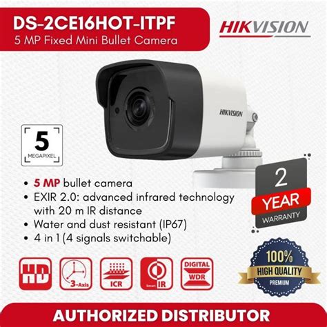 Hikvision Ds 2ce16h0t Itpf C 5 Mp Fixed Mini Bullet Camera Turbo Hd Products Turbo Hd Cameras