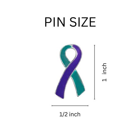 Teal And Purple Ribbon Pins For Suicide Awareness Sexual Assault