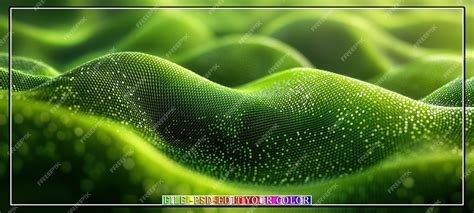 Abstract Green Wavy Surface With Bokeh Lights Premium Ai Generated Psd