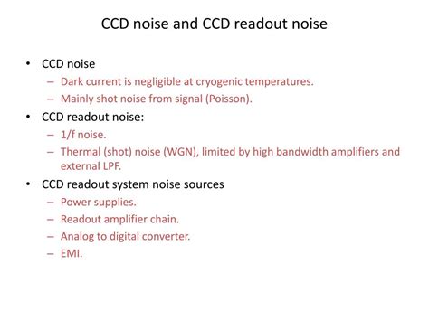 Ppt Sub Electron Noise Readout For Scientific Ccds Powerpoint
