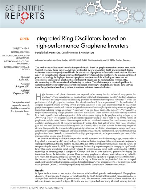 Pdf Integrated Ring Oscillators Based On High Performance Graphene