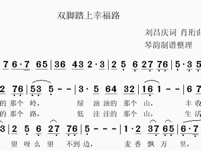 双脚踏上幸福路 歌谱 简谱