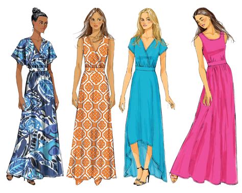 Easy Maxi Dress Pattern Long Tank Or Surplice V Neck Dress With Hi