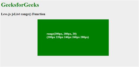 Less Js Jslist Range Function Geeksforgeeks