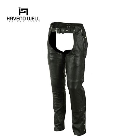 Classic Leather Motorcycle Chaps Adjustable Fit And Comfort