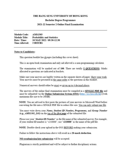 Ams1303 Online Final Exam Ay2122sem 2 Questions Pdf Errors And