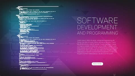 premium vector software development and programming program code on