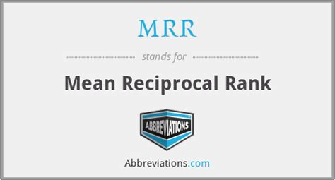 What Does MRR Stand For