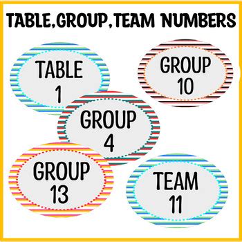 Printable Table Numbers Editable Table Numbers Classroom Table Numbers