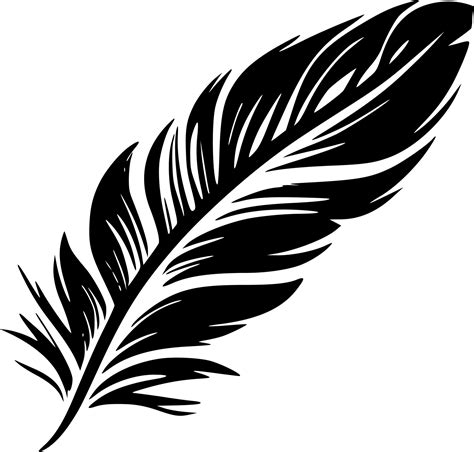 Feather Black And White Vector Illustration 23853808 Vector Art At
