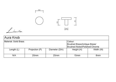 Modern Aura Solid Brass Knob